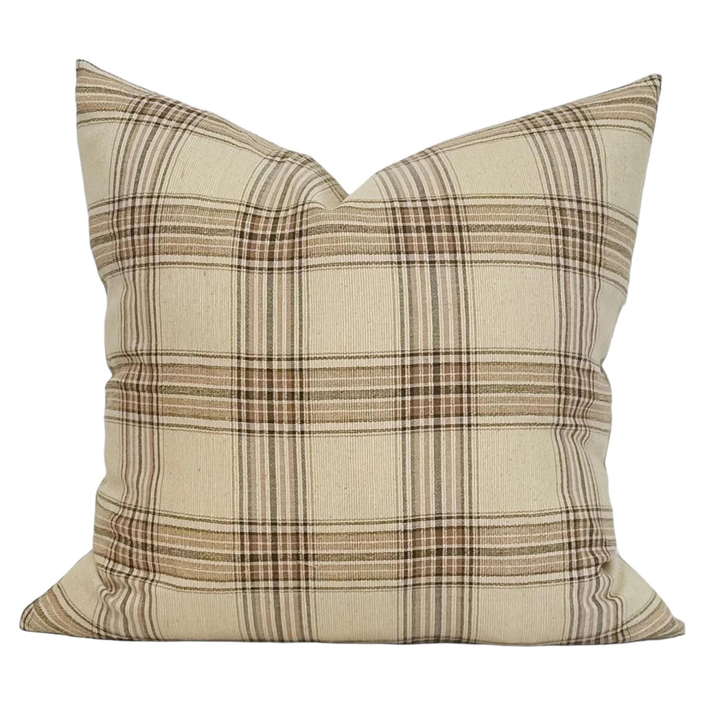 Designer "Gig Harbor" Plaid Woven Pillow Cover – Linen + Cloth